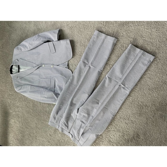 Haspel | Suits & Blazers | Haspel Blue And White Seersucker 2 Piece 0 ...